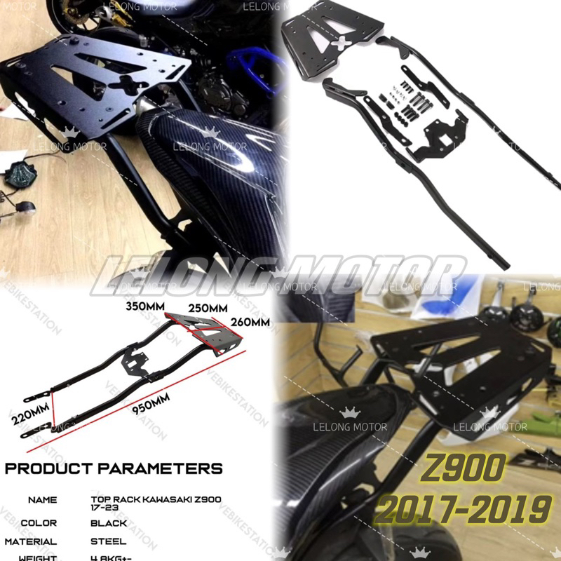KAWASAKI Z900 2017 2018 2019 TOP BOX RACK CARRIER HEAVY DUTY TAPAK ...