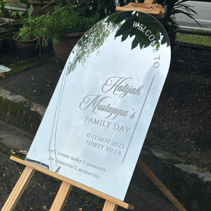 Acrylic Mirror Chrome Wedding Welcome Board Signage | Shopee Malaysia
