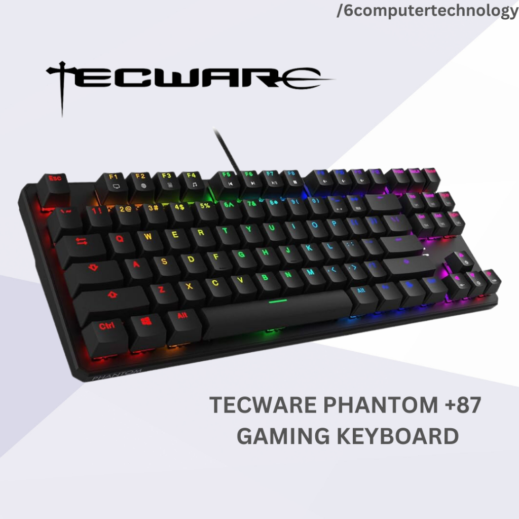 Tecware Phantom+ 87 RGB Mechanical Keyboard - Wraith Red Switch | Shopee Malaysia