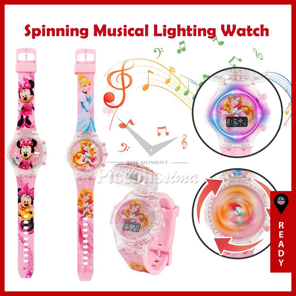 Musical Kids Watch With Spinning Cover Colorful Lighting Watches ...