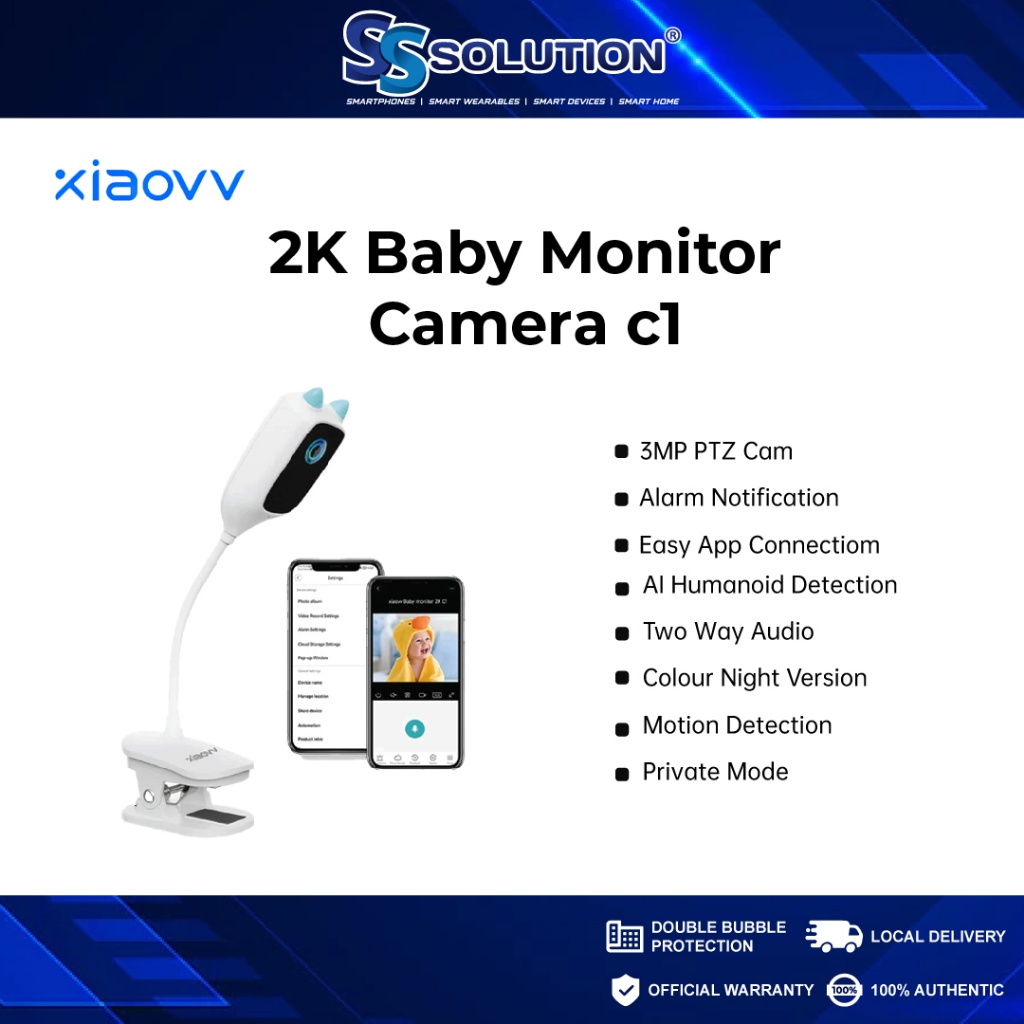 Xiaovv Smart Baby Monitor I Sleep Tracking I True Crying Detection ...