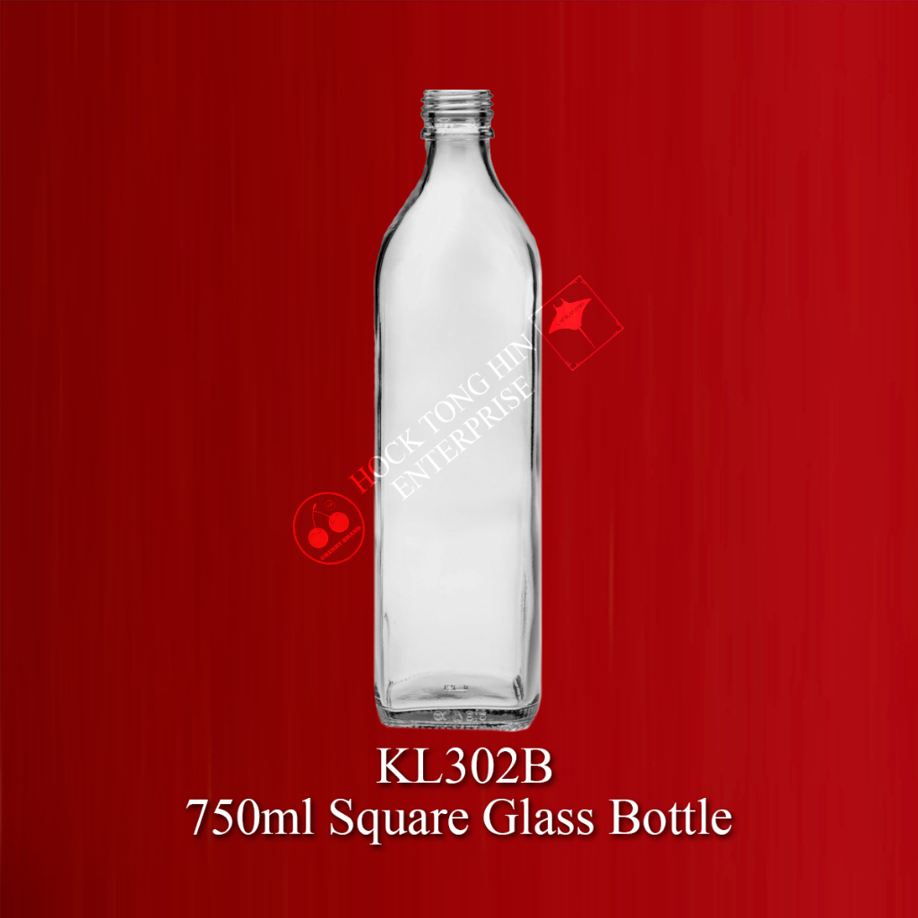 750ml/375ml Square Glass Bottle with/without Cap * Botol Kaca Empat ...