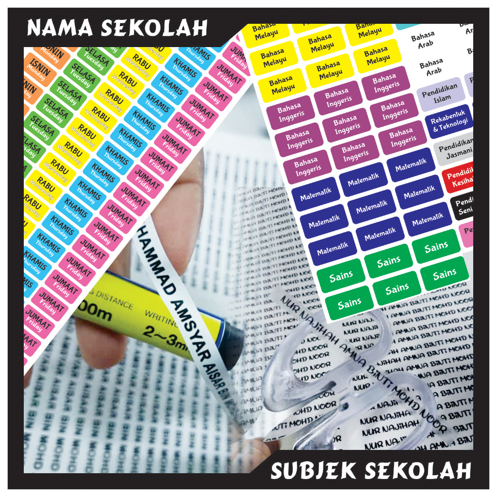 Sticker Nama, Pelekat Buku, lebel, Sticker | Shopee Malaysia