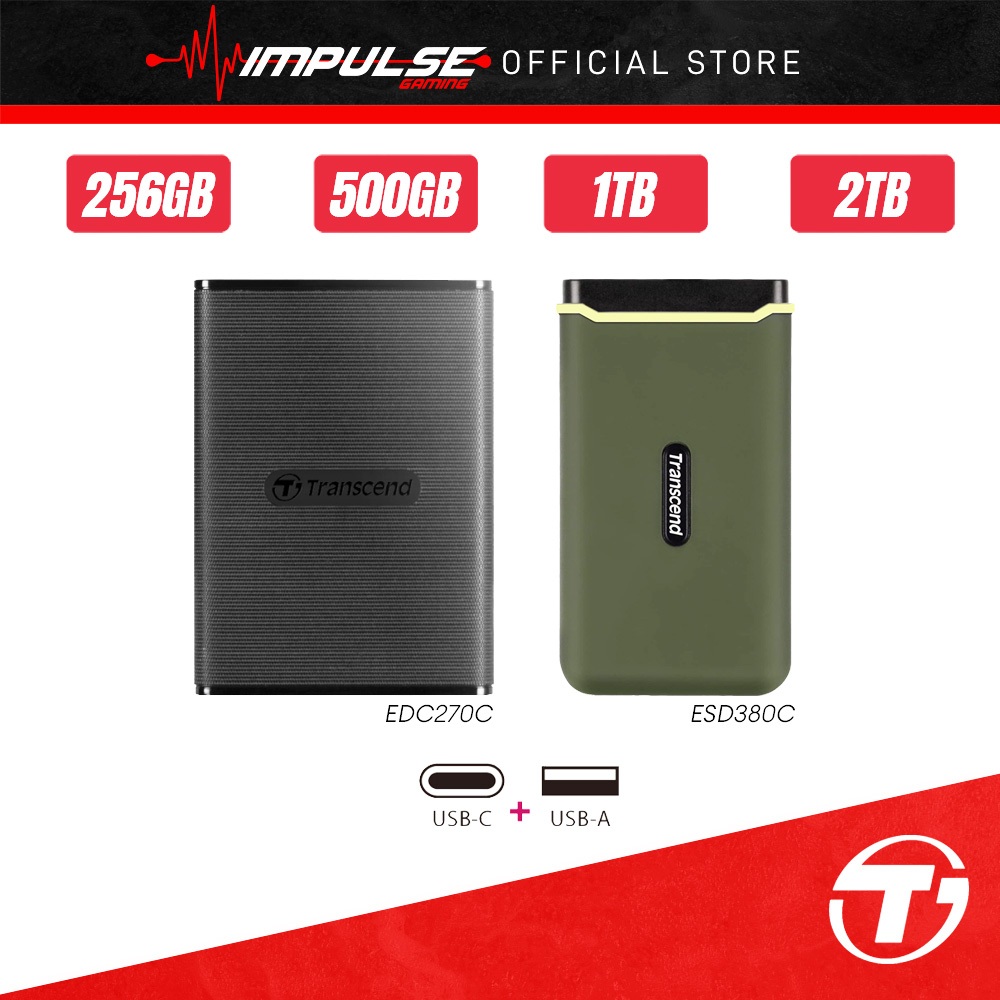 Transcend ESD270C / ESD380C Portable SSD 3D NAND Type-C USB 3.1 Gen 2 ...