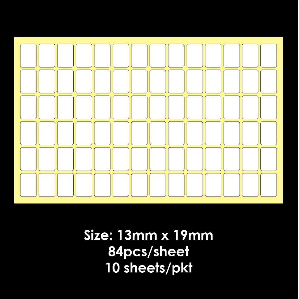 Self Adhesive White Labels Sticker | Squre Retangle | Penanda Buku | A5 ...