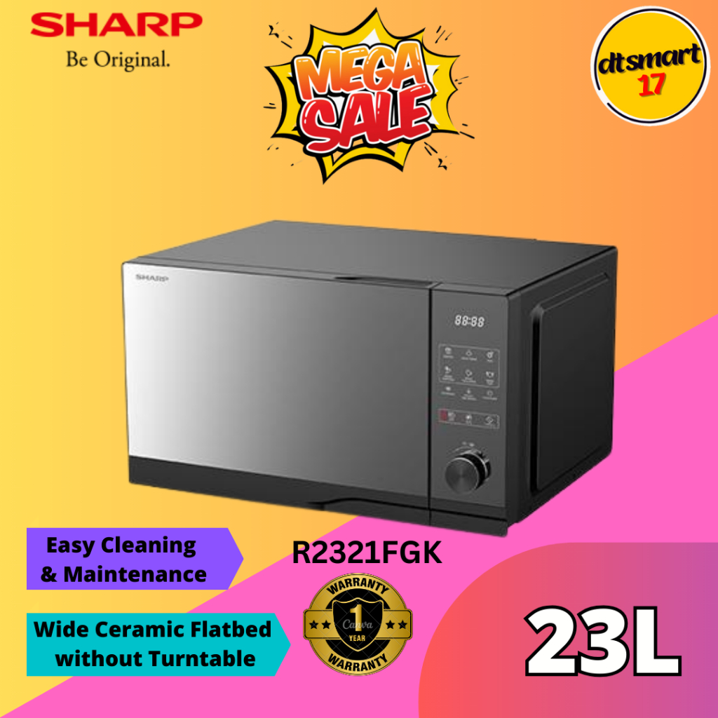 Sharp 23L Digital Dial Flatbed Microwave Oven R2321FGK | Shopee Malaysia