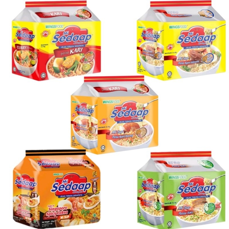 MI SEDAAP Soup Sup Kari 5 x 73g | Ayam Bawang 70g | Ayam Instimewa 69g ...