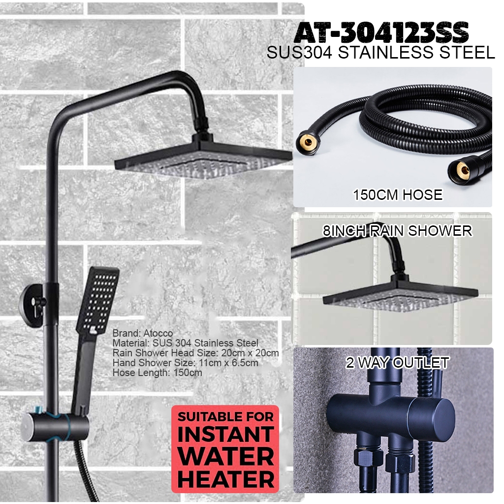 SUS304 Stainless Steel Rain Shower Set Rainfall High Pressure Hand ...