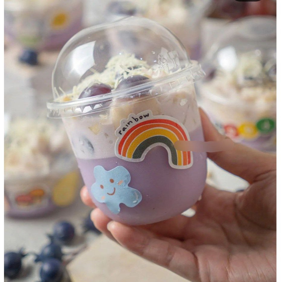 RORA - (10 Pcs) 360 ML With Lid U-Shaped Cup/Milk Cup/Ice Cream Cup ...