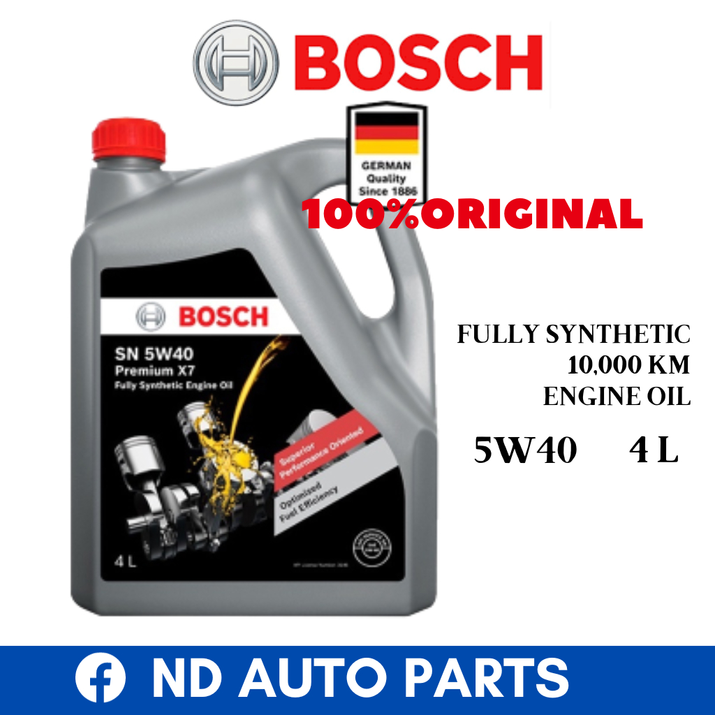 Bosch PremiumX7 5W40 Fully Synthetic Engine Oil (Minyak Hitam) 4L ...
