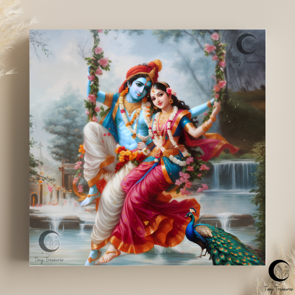 Radha Canvas Radha Krishna Art Canvas Hyper Realistic Wall Art Home ...