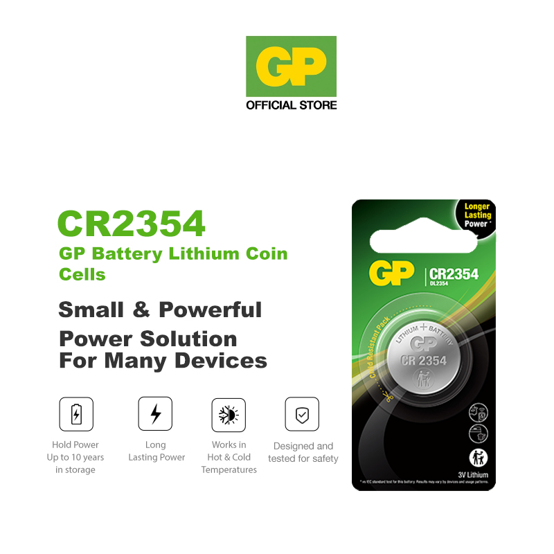 GP Lithium Coin Cells Battery CR2354 [ Card of 1s] EV Car Model X Key ...