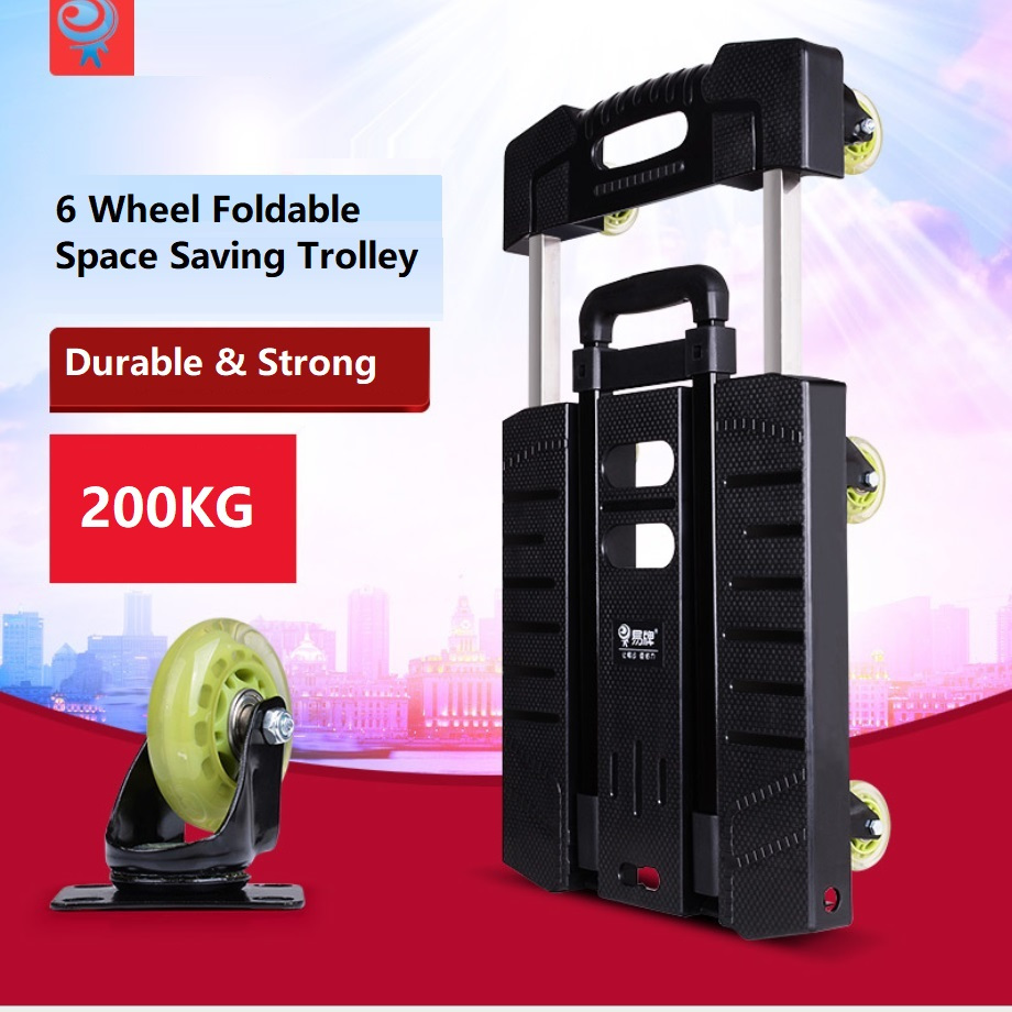 Trolley 6 P13A Wheels Foldable Small Slim Swivelled Silent Wheel ...