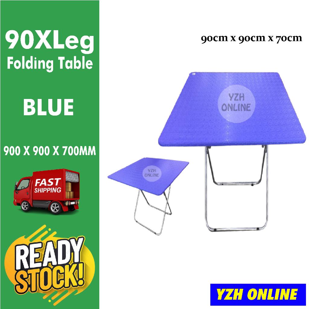 Folding Table 90cm x 90cm X leg blue colour Study Table Meja Lipat ...