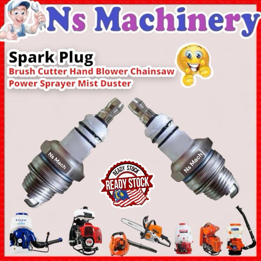 Spark Plug Enjin Mesin Rumput Brush Cutter Hand Blower Chainsaw ...
