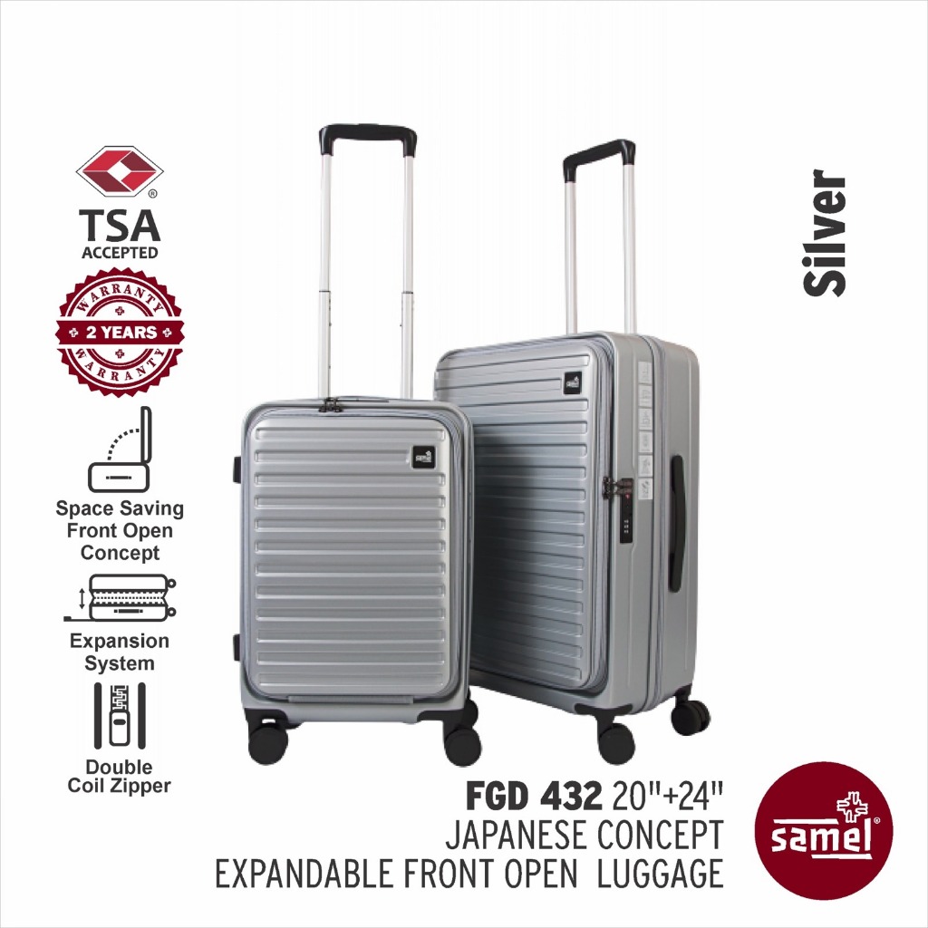 2 IN 1 SET (20" + 24")(FRONT OPEN LUGGAGE) JAPANESE CONCEPT EXPANDABLE ...