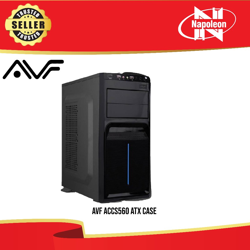 AVF ACCS560 ATX CASE W/PSU 500W 20+4PIN/2 SATA CABLE/AUDIO PORT(USB3.0 ...