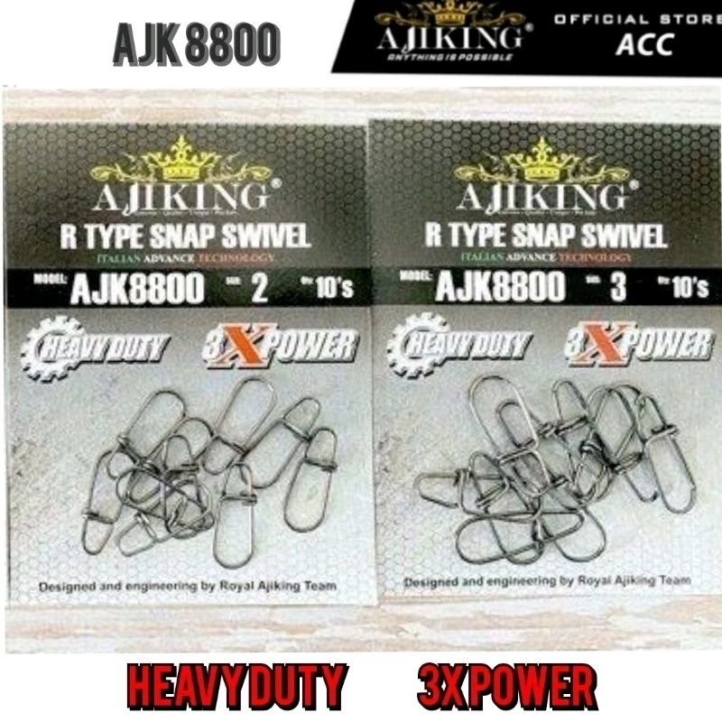 (3X STRONG) KEKILI PANCING R TYPE SNAP SWIVEL AJIKING AJK 8800 FISHING ...