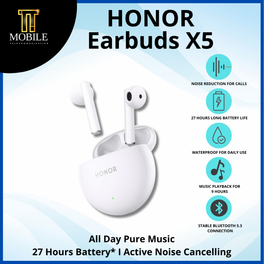 Honor Earbuds X5 / X5 Lite | TWS Earbuds 100% Original | Shopee Malaysia
