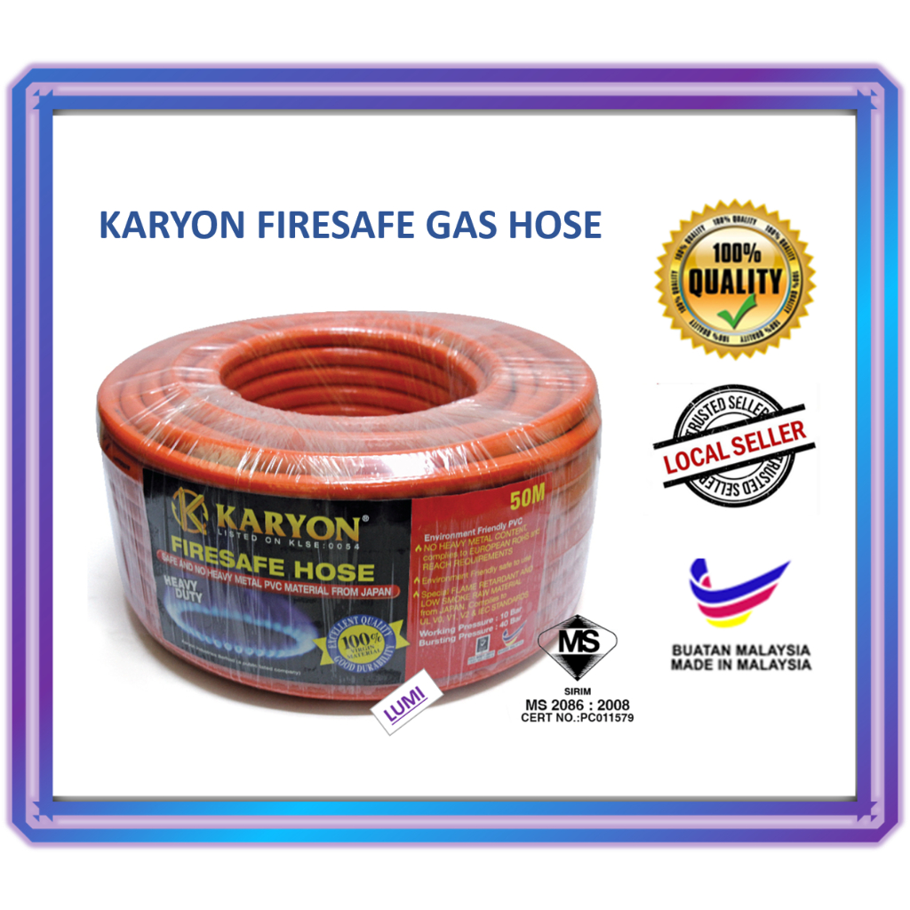 Karyon Firesafe Sirim Gas Hose ( 1 Meter / 1.5 Meter / 3 Meter ...