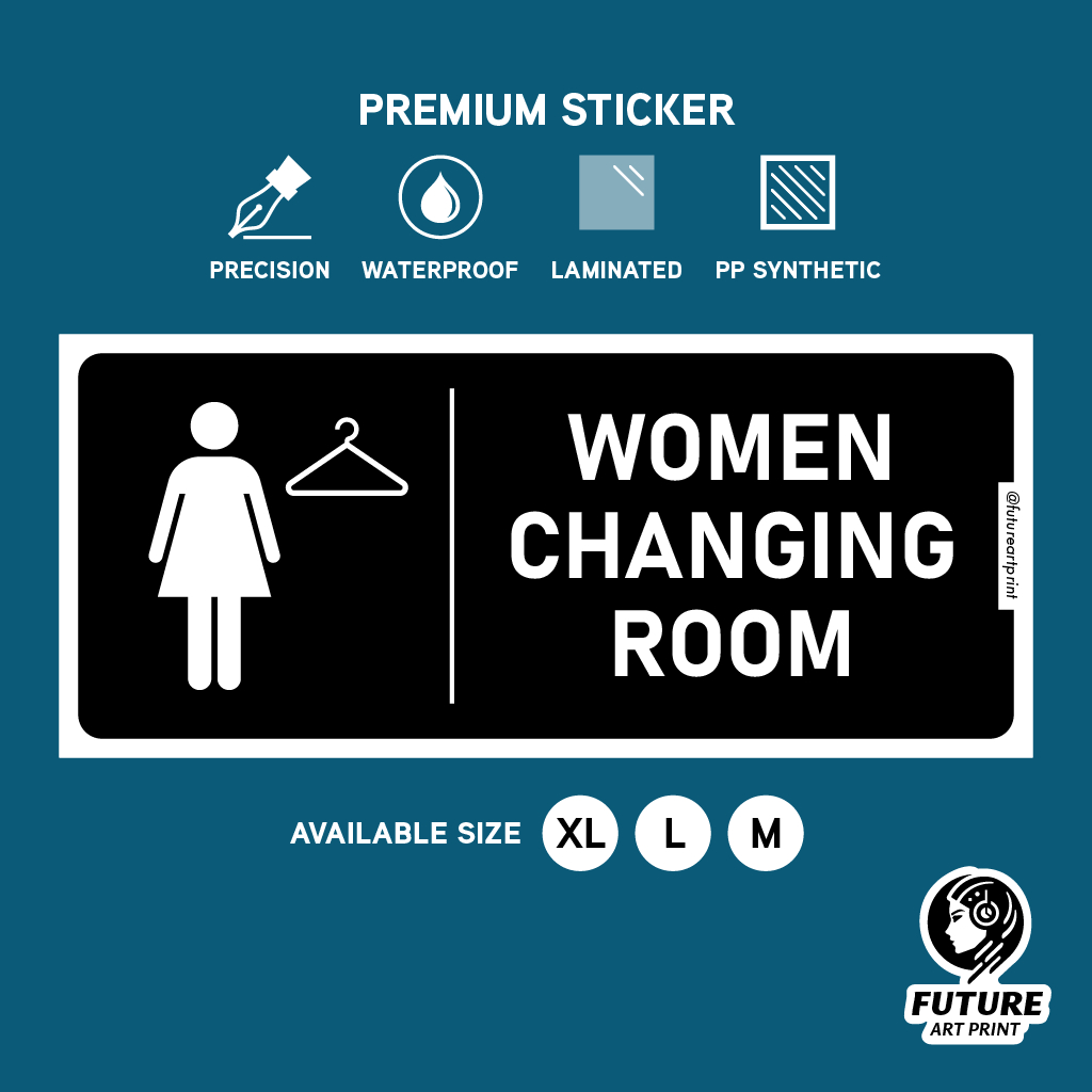 Men Women Changing Room. Premium Sticker Sign Notice Signage. Male ...