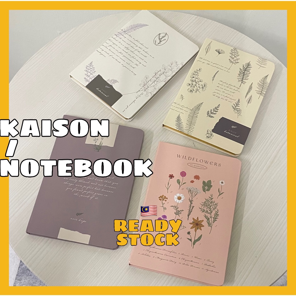KAISON Notebook / Hard Cover A5 Blank Notebook Gold Edge | Shopee Malaysia