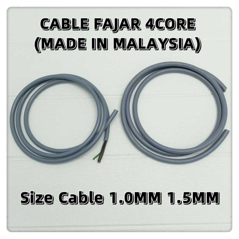 ORIGINAL SIRIM CABLE FAJAR 4CORE 1.0MM / 1.5MM (MADE IN MALAYSIA) PVC ...