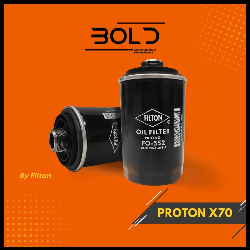 X70 ONLY Engine Oil Filter By Filton Brand FO-552 BOLD Proton SUV Car ...