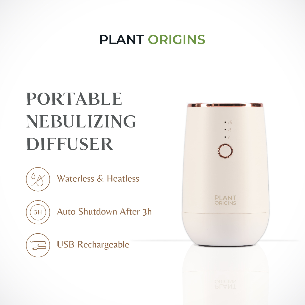 Plant Origins Aromatherapy Portable Nebulizing Diffuser - Pearl White ...