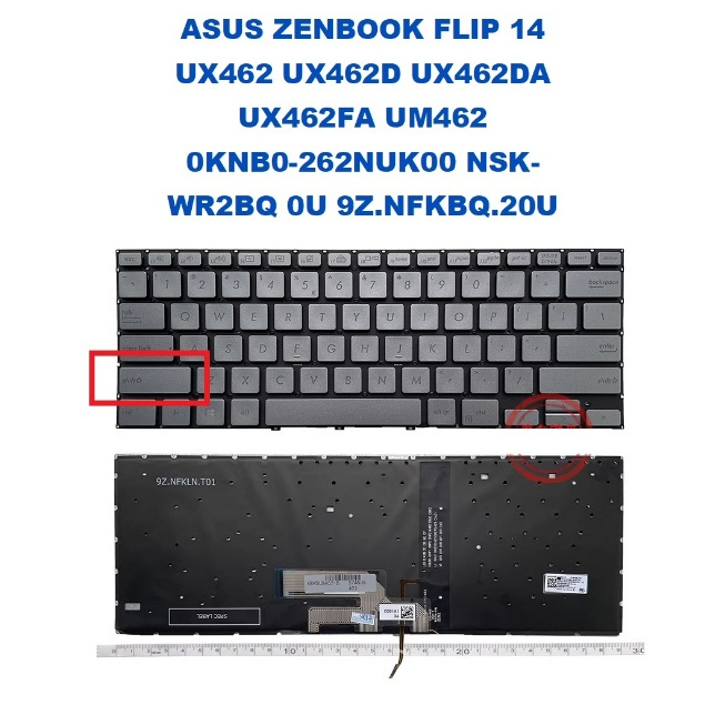 ASUS ZENBOOK FLIP 14 UX462 UX462D UX462DA UX462FA UM462 0KNB0-262NUK00 ...