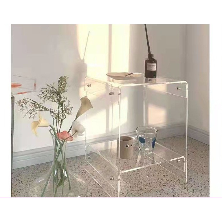 Acrylic Side Table Simple Sofa Small Table Side Table Transparent ...