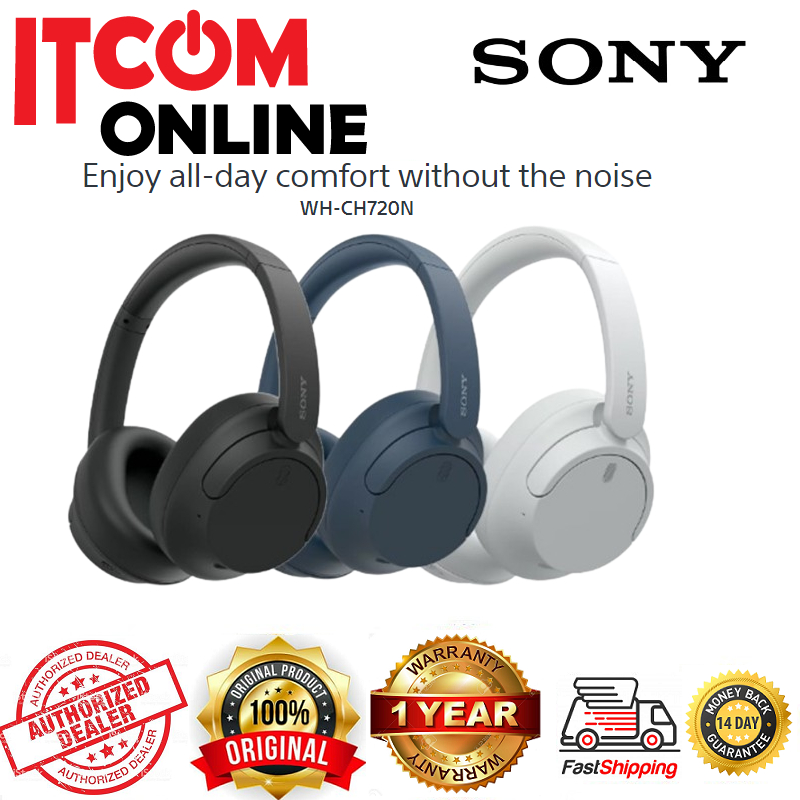 SONY WH-CH720 BLUETOOTH WIRELESS HEADSET BLACK WHITE BLUE | Shopee Malaysia