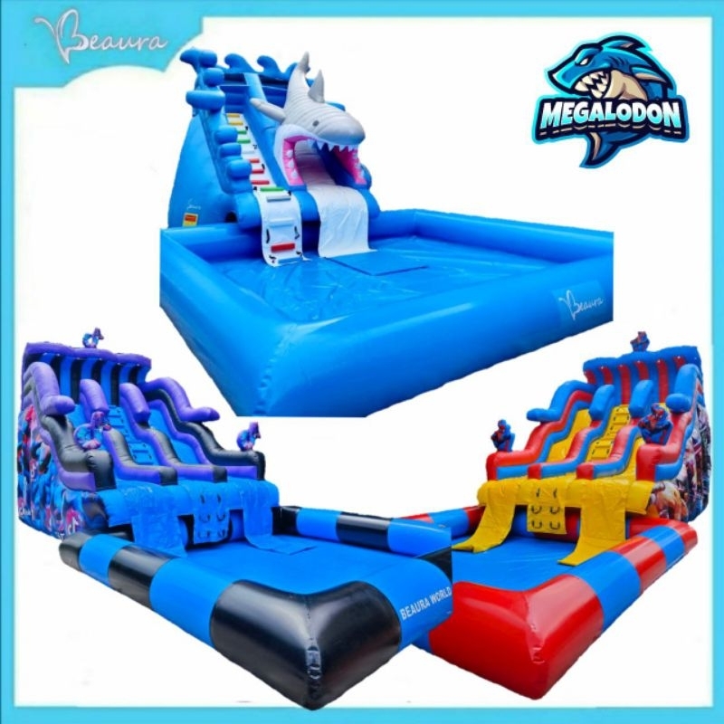 🔥Mega Waterpark Megalodon Kuromi Spiderman Tiktok Castle Slide Bouncer ...