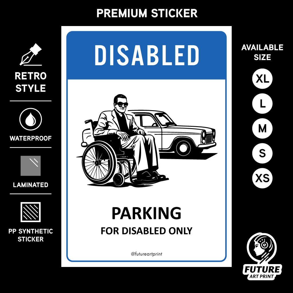 Disabled Parking Only. Premium Sticker Sign Signage. OKU Handicapped ...