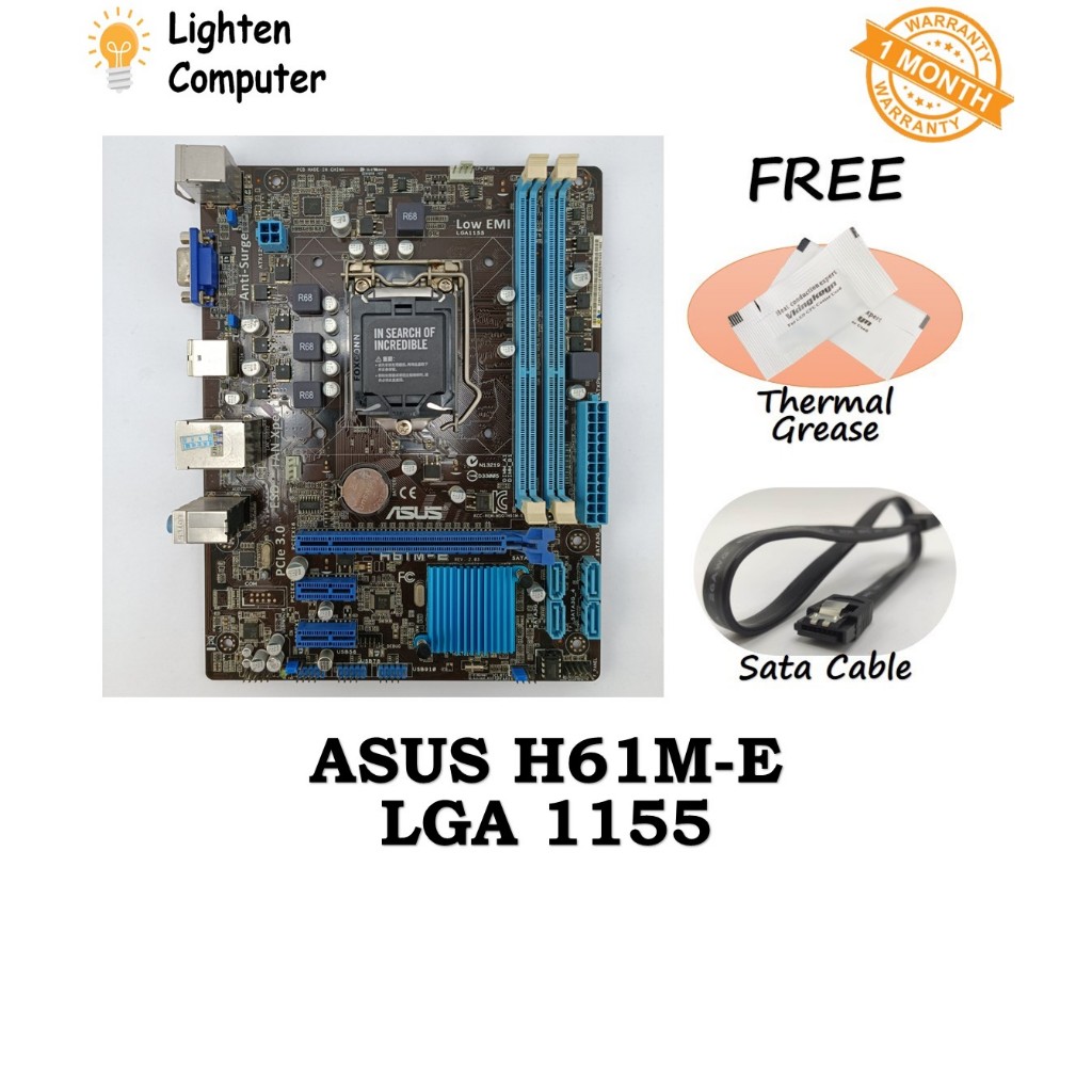 【USED】 ASUS H61M-E / P8H61-M LX motherboard | H61 | LGA 1155 | 2nd 3rd ...