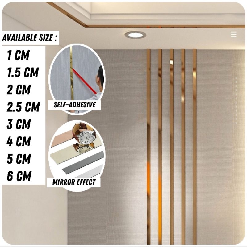 5 Meter Mirror Stainless Steel Decorative Strip for Background Wall ...