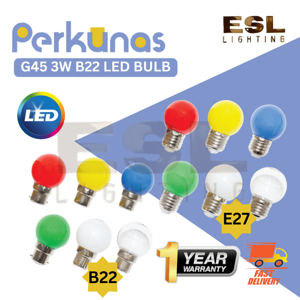 PERKUNAS G45 3W LED Colour Bulb | Shopee Malaysia