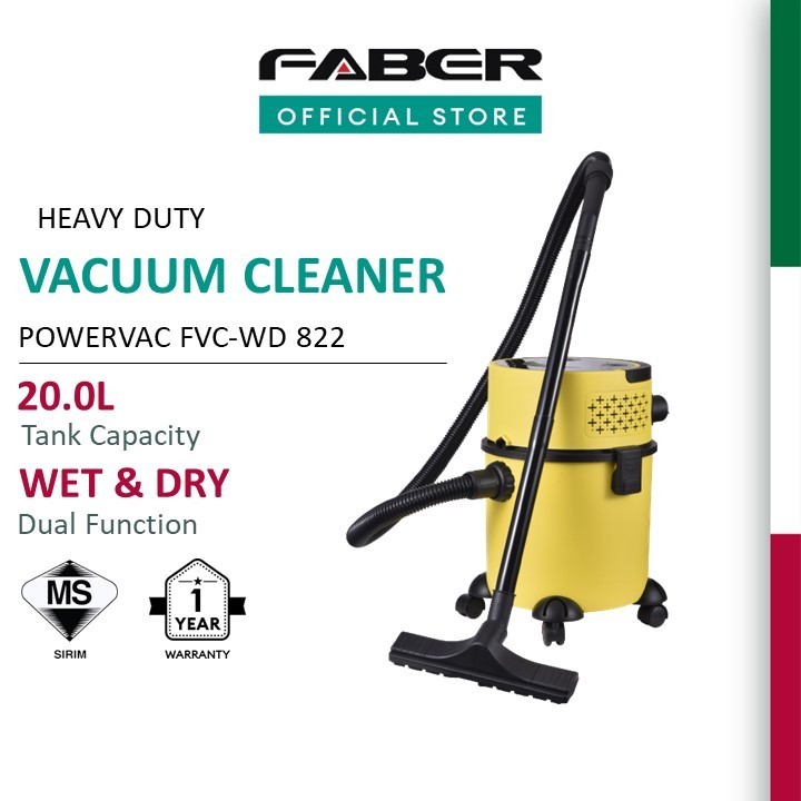 FABER HEAVY DUTY 1200W VACUUM POWERVAC (WET & DRY 2 IN 1 FUNCTION)| FVC-WD 822 | Shopee Malaysia