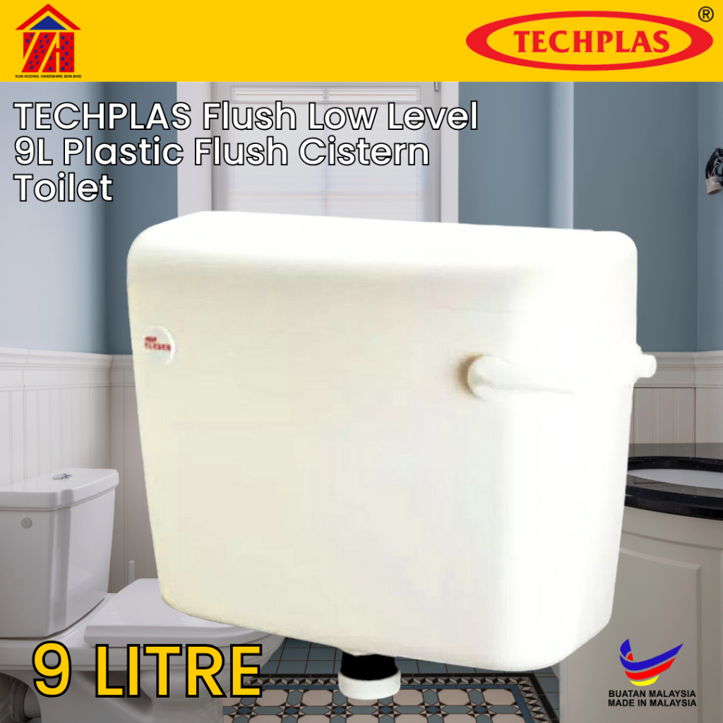 TECHPLAS Flush Low Level 9L Plastic Flush Cistern Toilet | Shopee Malaysia