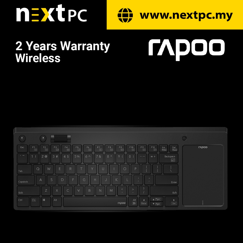 [Ready Stock] Rapoo K2800 Wireless Touch keyboard-Black / 2 Years Warranty | Shopee Malaysia