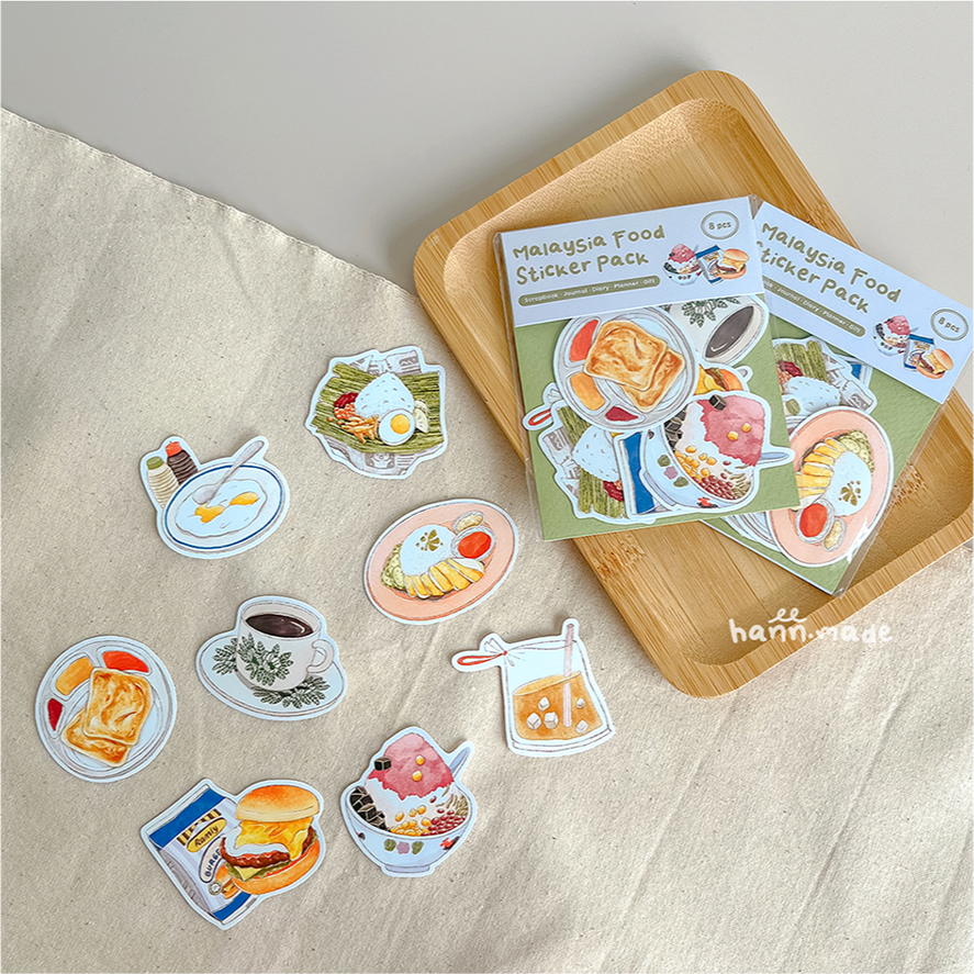 hann.made | Malaysia Classic Food Sticker Pack | set in 8pcs | Shopee ...