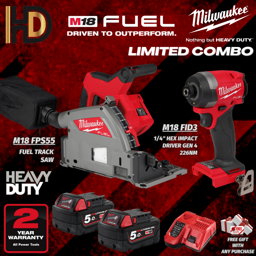 Milwaukee M18 TRACK SAW Mega Combo Set / Milwaukee M18 FPS55 + M18 FID3 ...