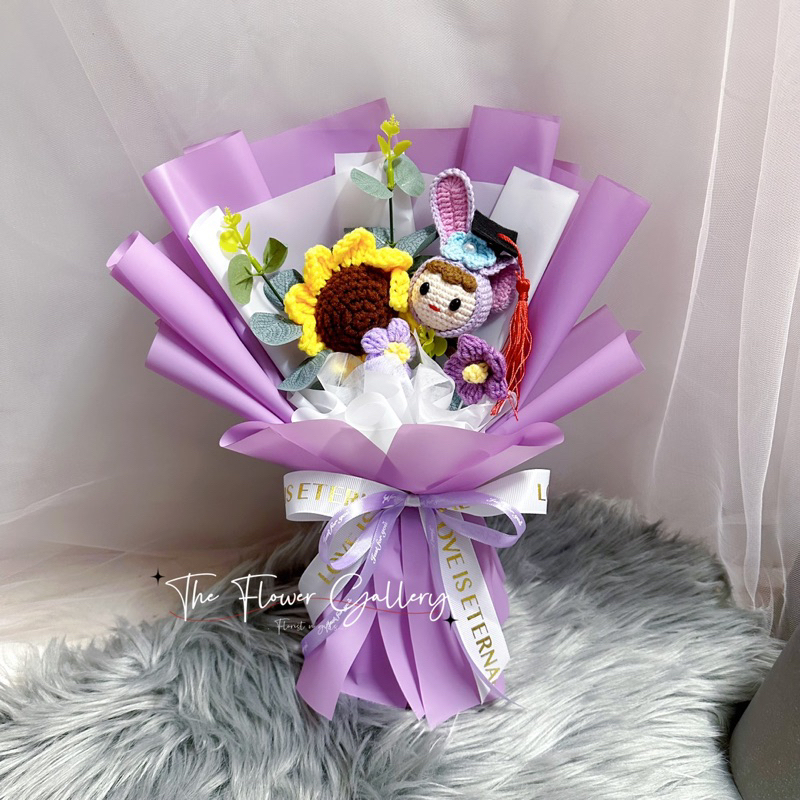 graduate bouquet, crochet flower bouquet, sun flower bouquet, convo ...