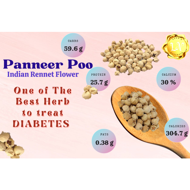 Dried Indian rennet flower ( panneer poo /Paneer poo) 100 g Indian ...