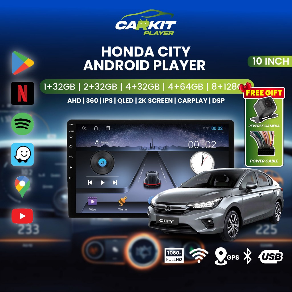 [FREE CAMERA] CAR KIT PLAYER Honda City Android Player 9'' & 10'' Car ...