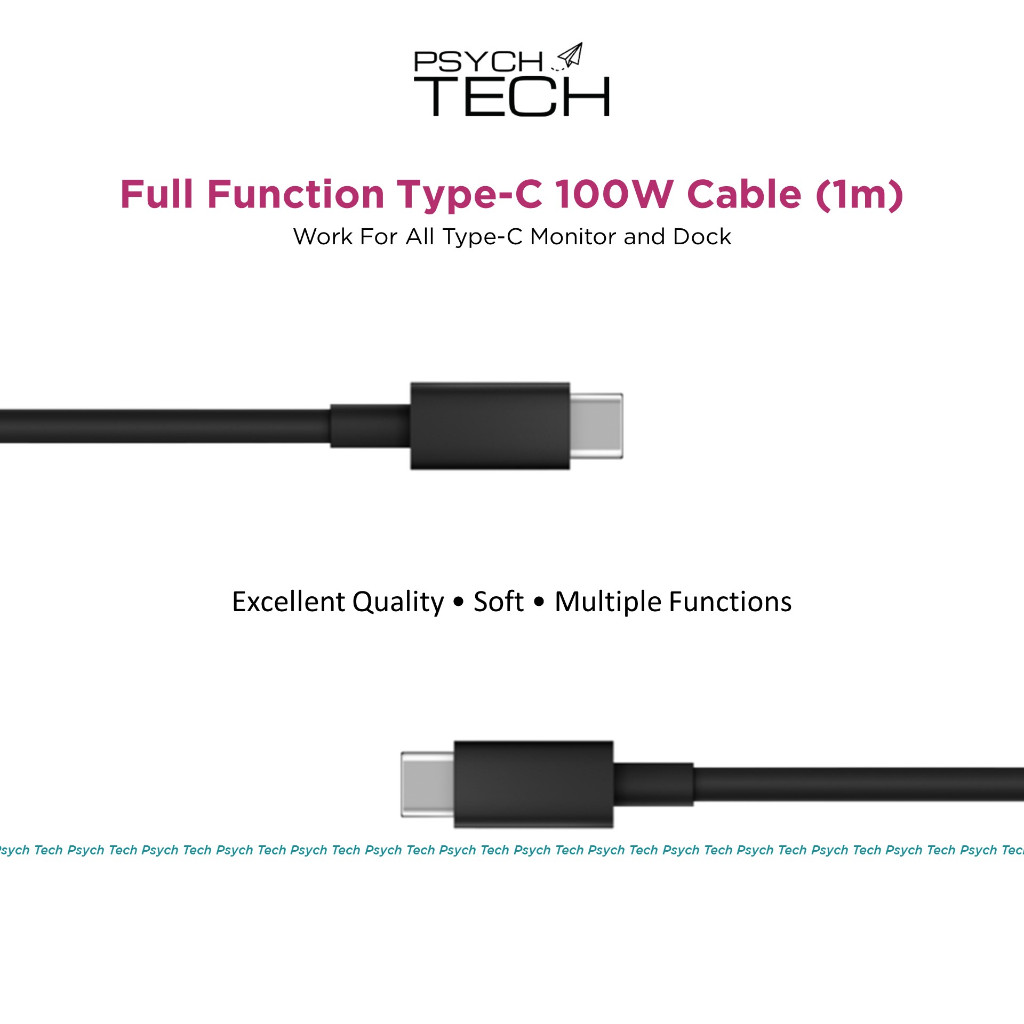 Full Function Type-C to Type-C Cable PD 100W For Lenovo M14 M15 L14 L15 ...