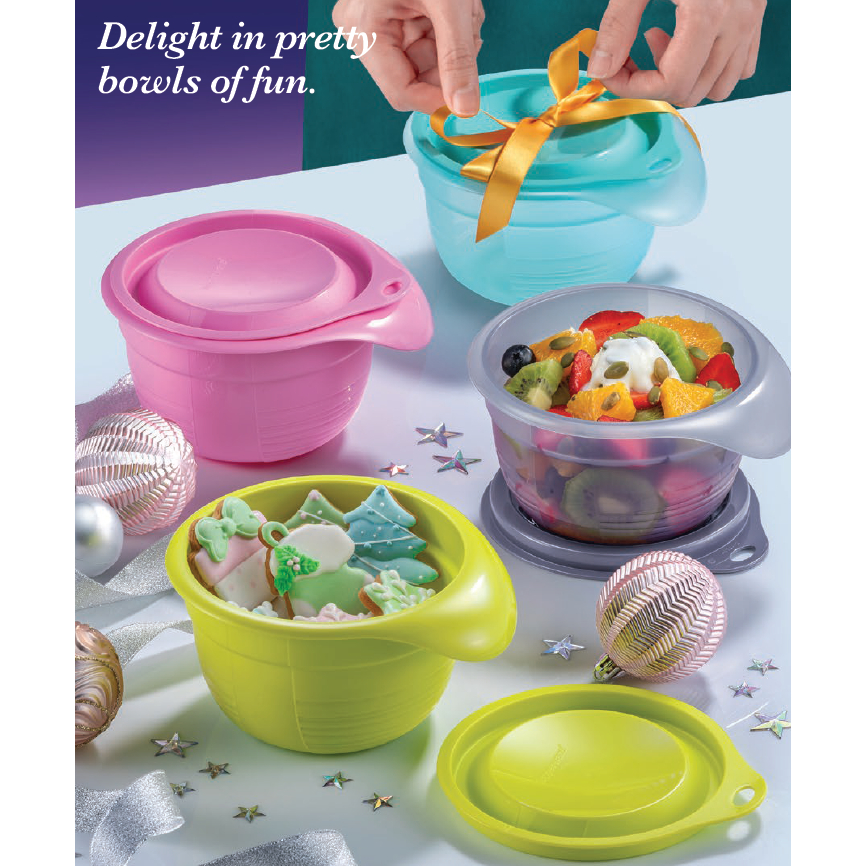 Tupperware Pretty Pastel Bowl Set (4) 625ml | Shopee Malaysia