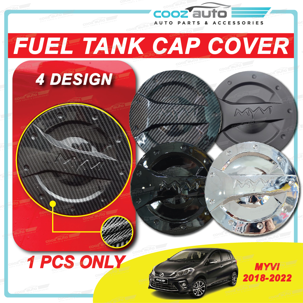 Perodua Myvi 2018 - 2023 Chrome Black Fuel Tank Cover Shining Carbon ...