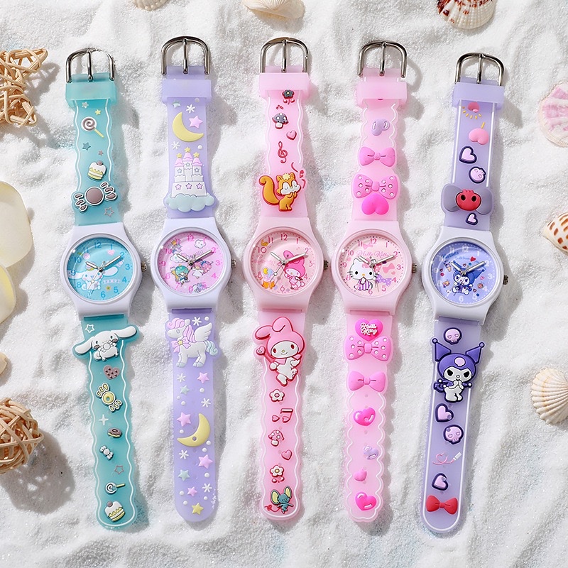 Hello Kitty Melody Kids Watches Cinnamoroll Kuromi Student LED Watch ...