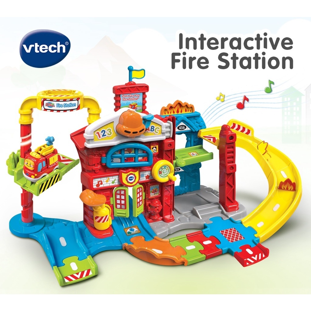 VTech Save The Day Fire Station Vehicle Playset Comes with Go! Go ...